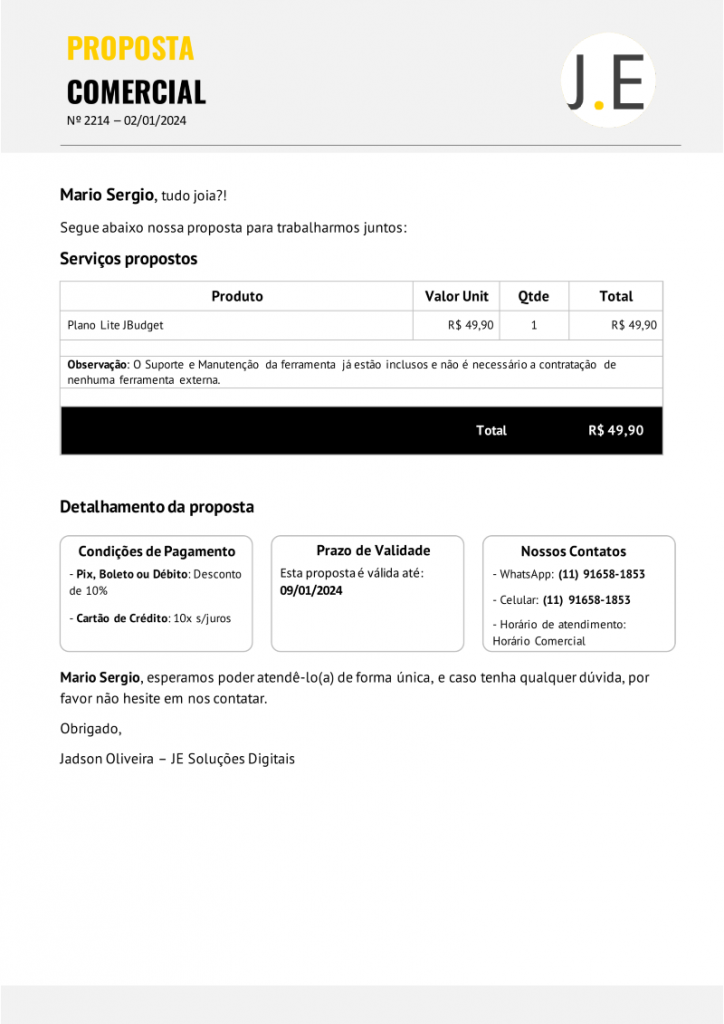 Modelos de Proposta Comercial